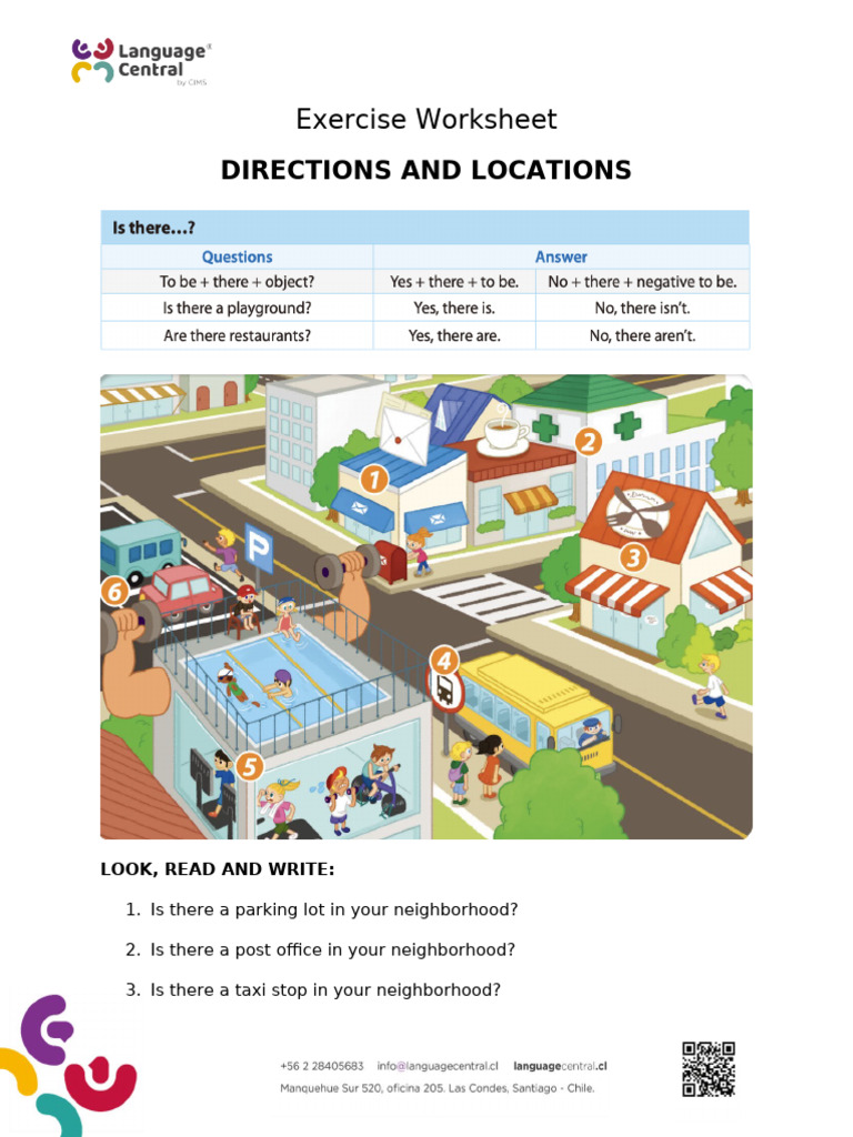 Exercise Worksheet - Directions & Yes:No | PDF