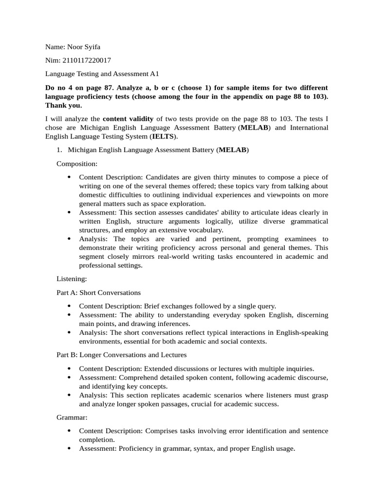 Content Validity analysis | PDF