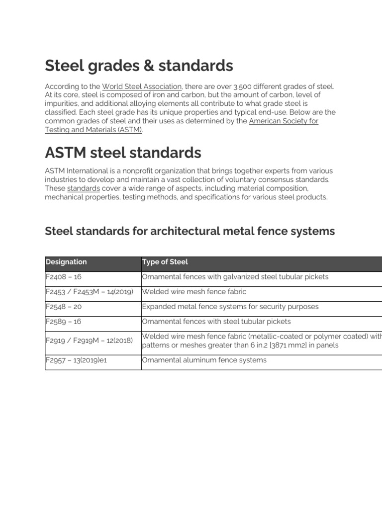 Steel Grades | PDF
