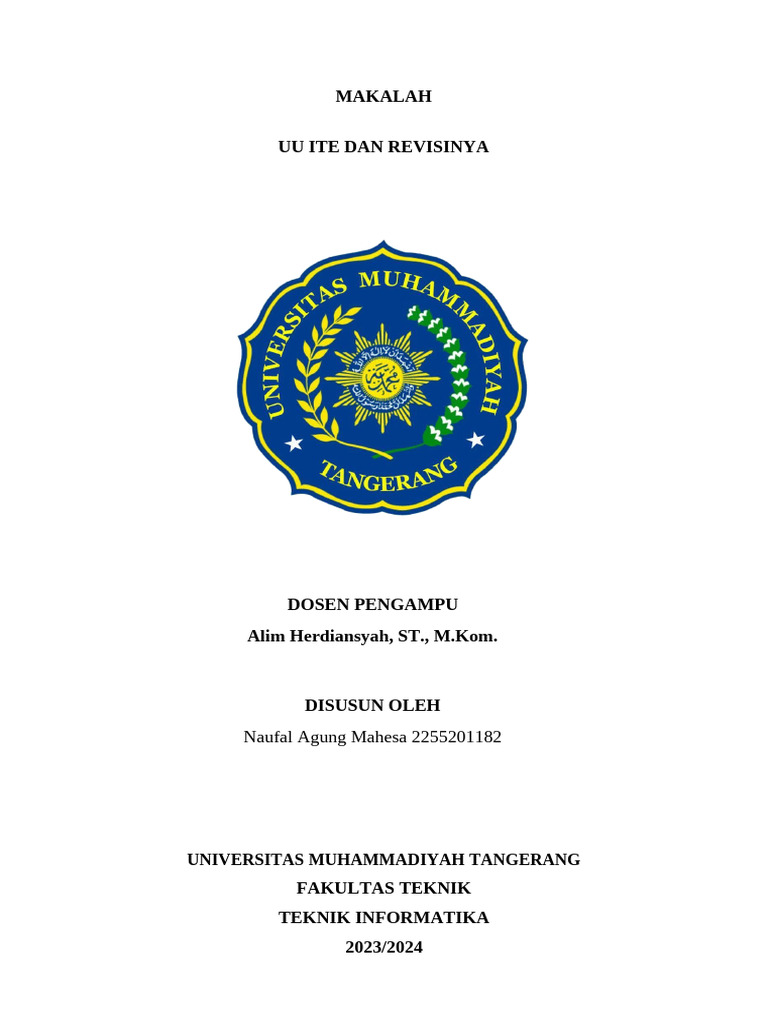 Makalah UU ITE Dan Revisinya | PDF