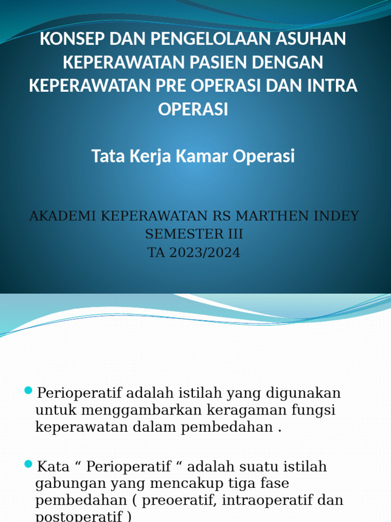 Konsep Dan Pengelolaan Asuhan Keperawatan Pasien Dengan Keperawatan Pre ...