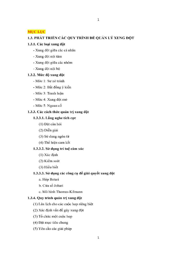 1.3. Quy Trình Quản Lý Xung Đột - Lý Thuyết -End | PDF