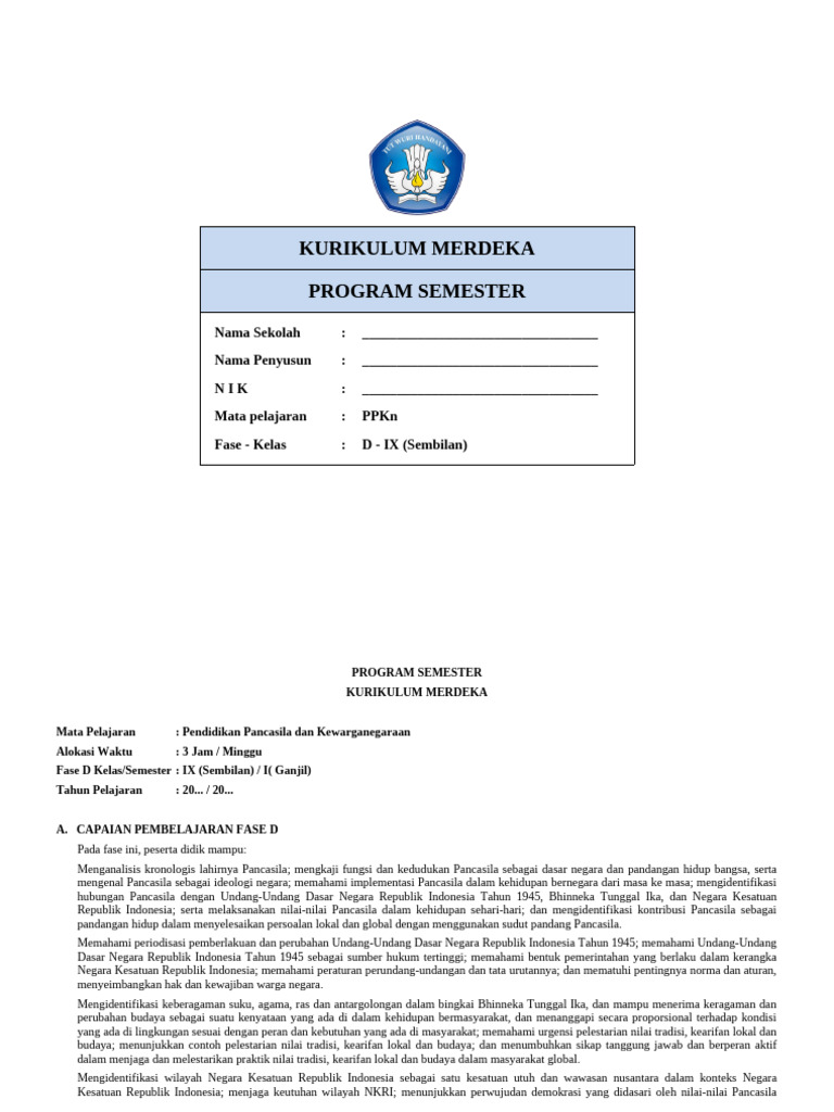 5. Program Semester | PDF