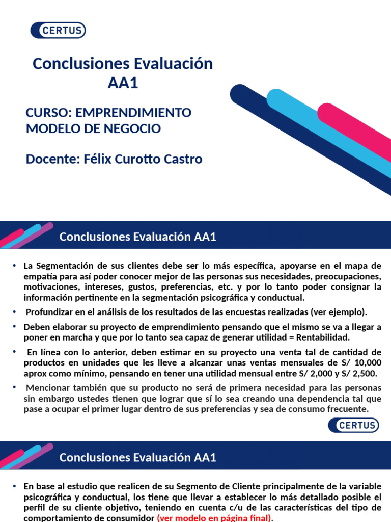 CONCLUSIONES EVALUACIÓN AA1 | PDF
