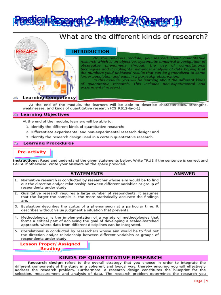 Types of Quantitative Research Explained | PDF | Dependent And ...