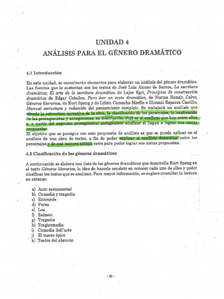 Unidad 4 Genero Dramatico | PDF