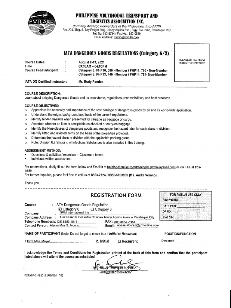 DGR _CAT 6 _GRM International- Registration Form | PDF