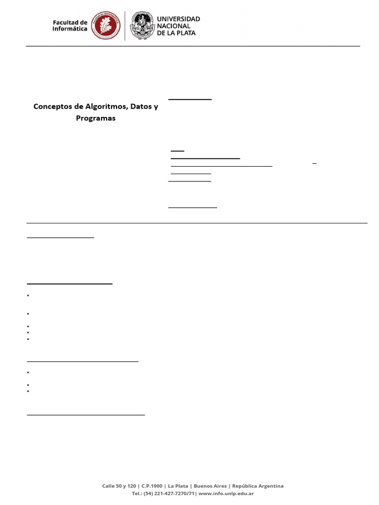 Conceptos de Algoritmos Datos y Programas 2024 | PDF