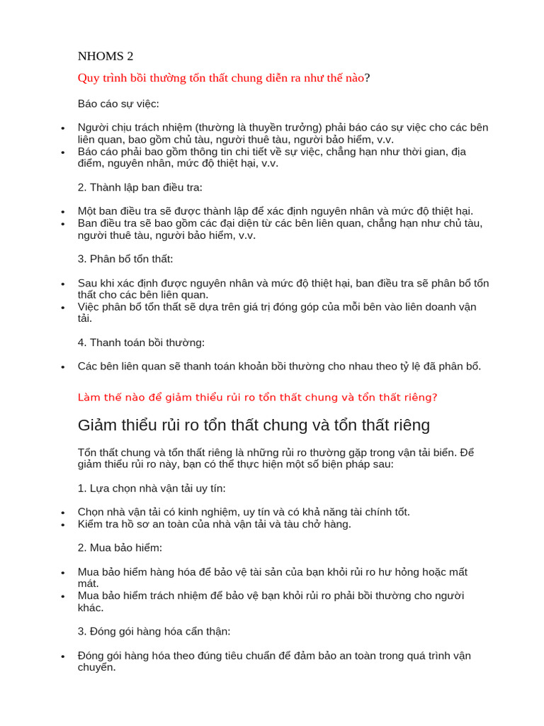 Câu hỏi VTBH | PDF