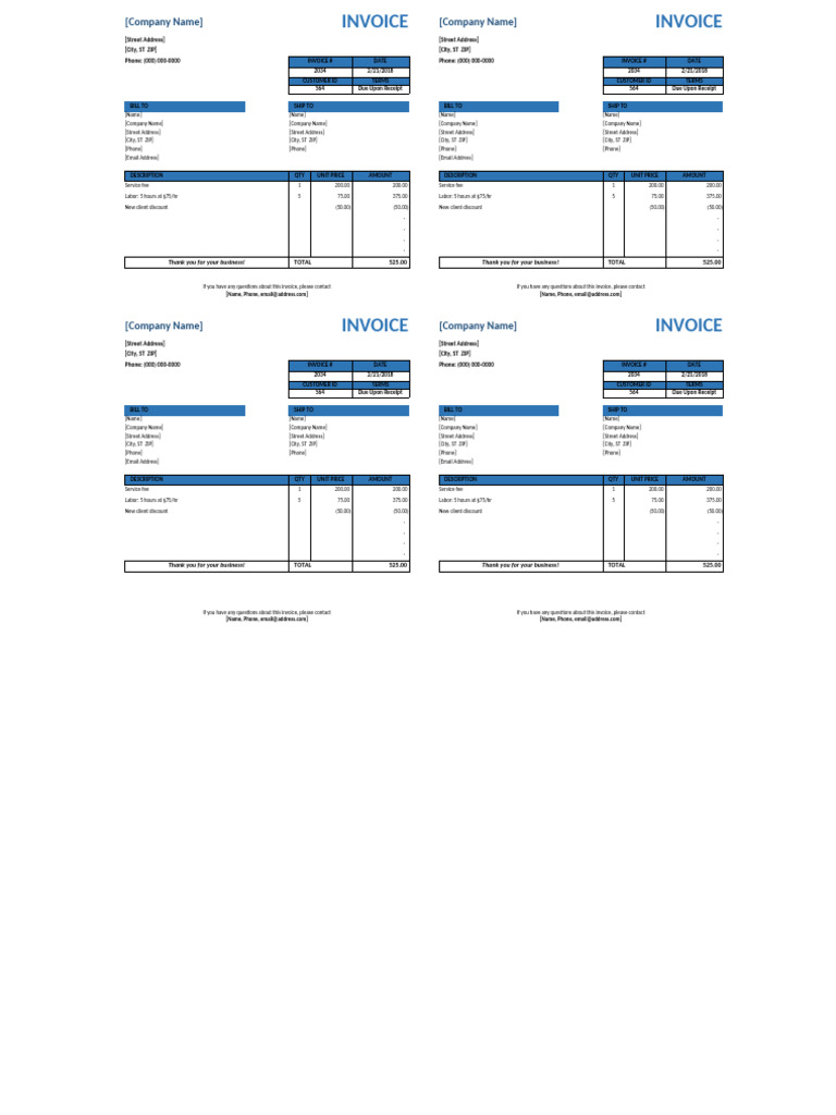 Simple Service Invoice | PDF