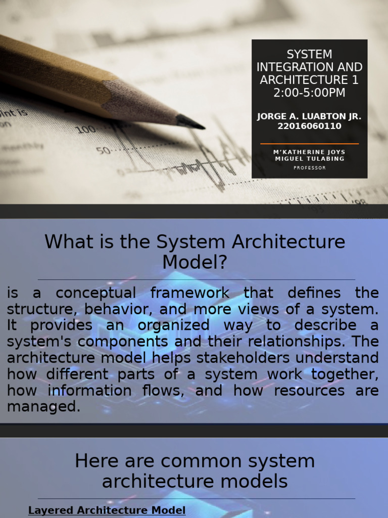 System Integration and Architecture 1 Sept 18, 2024 | PDF