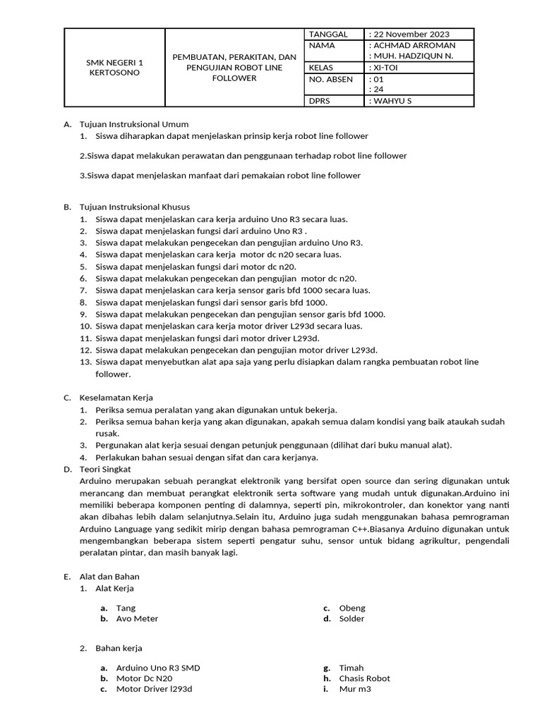Tugas Jobsheet Arduino 3 | PDF