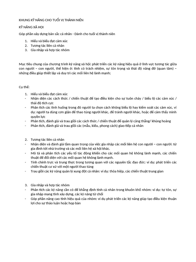 Khung Chuong Trinh | PDF