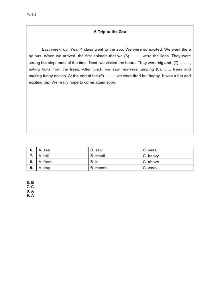 A Trip To The Zoo | PDF