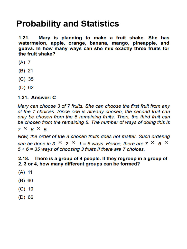 Probability and Statistics | PDF