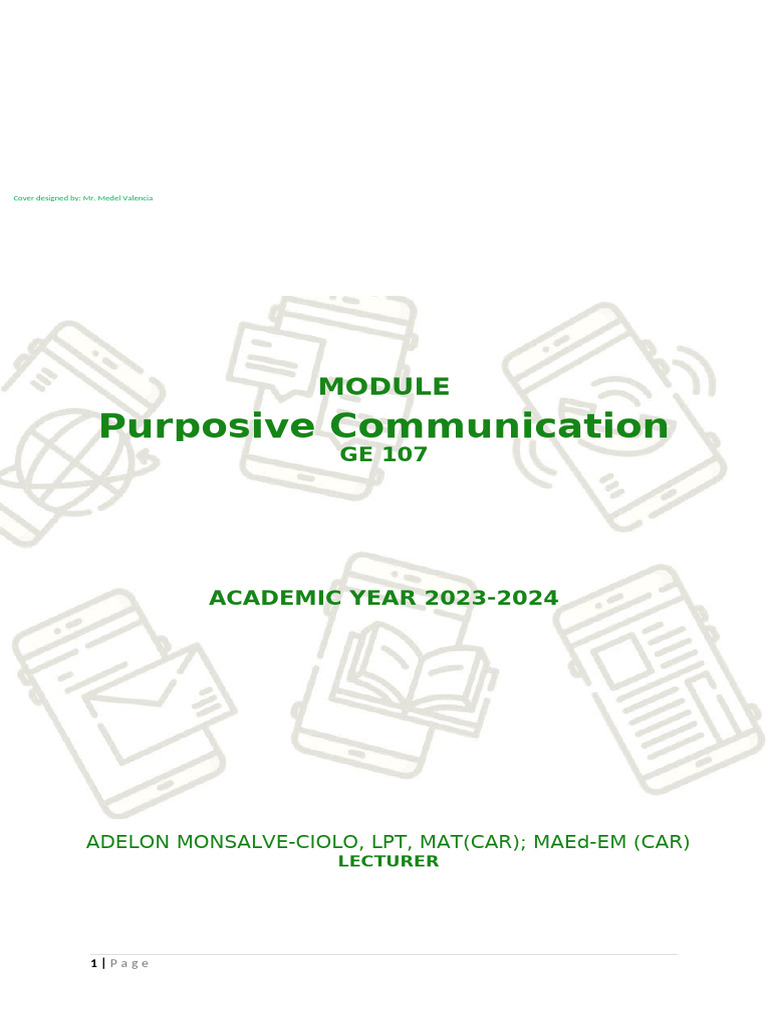 Module 1 Ge 107 Purposive Communication | PDF