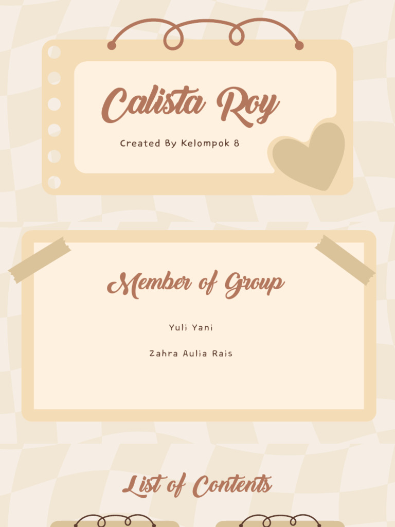 Calista Roy KDK Kel 8 | PDF