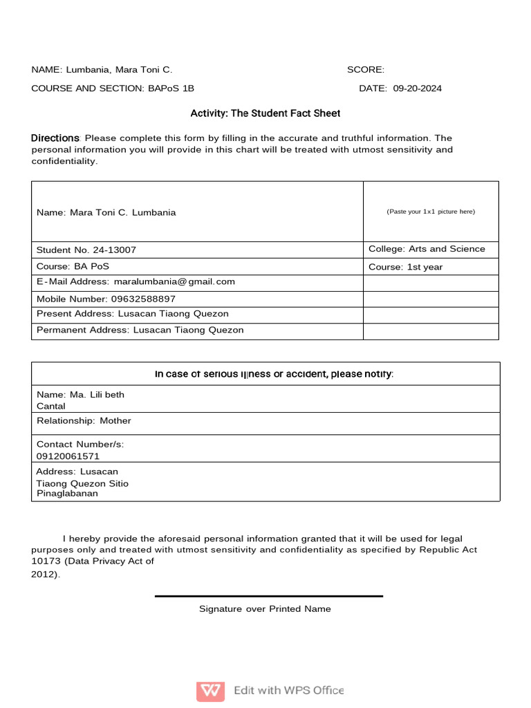 Information Sheet | PDF