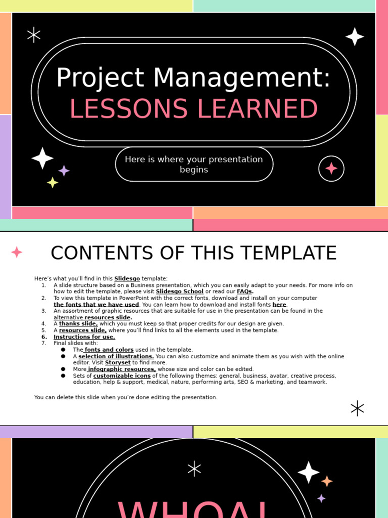 Project Management - Lessons Learned by Slidesgo | PDF