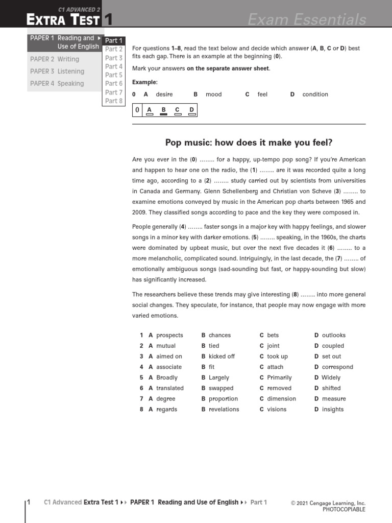 C1 Extra Test 2 | PDF