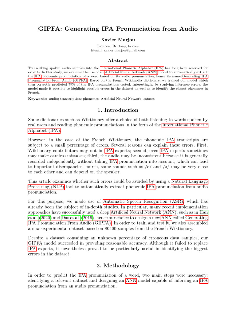 GIPFA - Generating IPA Pronunciation From Audio | PDF