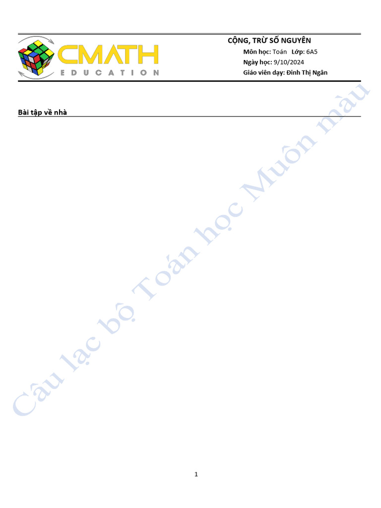 Đáp Án BTVN 6A5 - 9-10 | PDF