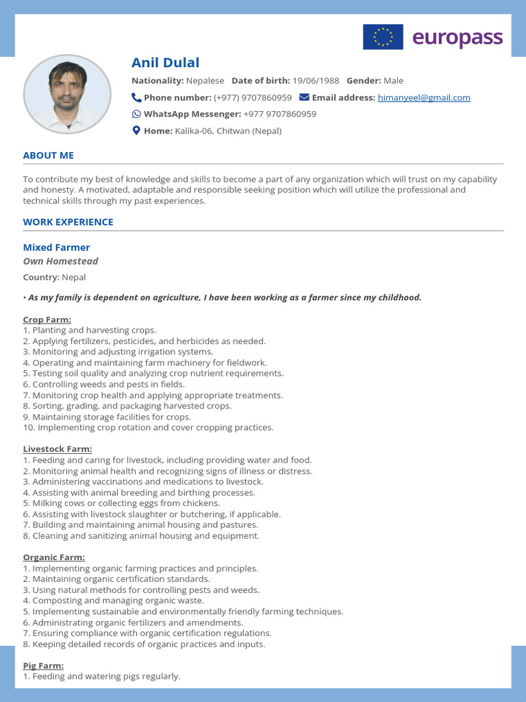 CV - Anil Dulal | PDF