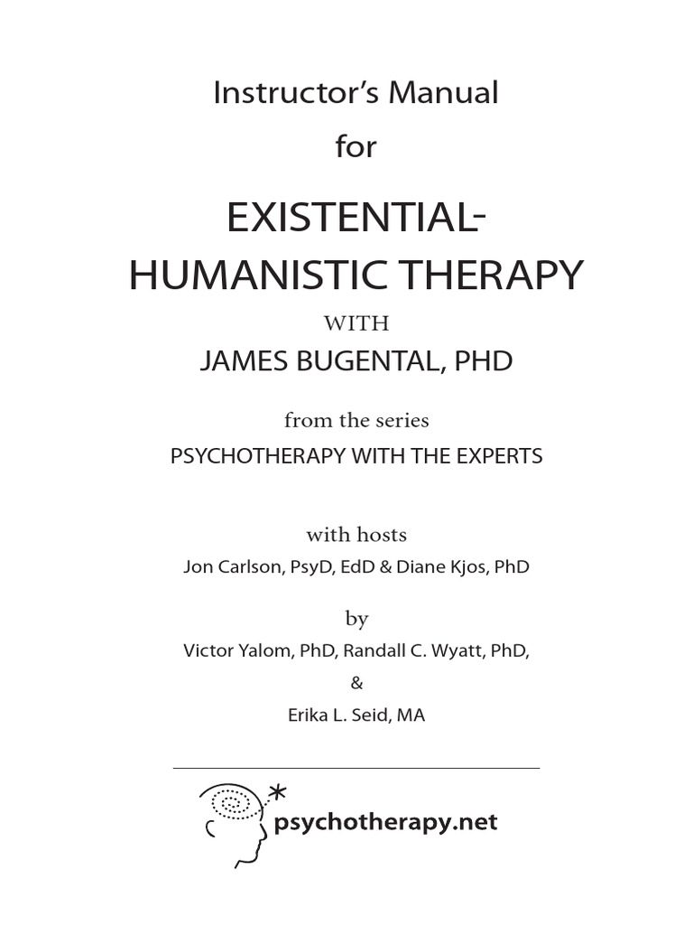 EXISTENTIAL-HUMANISTIC THERAPY (Instructor | PDF
