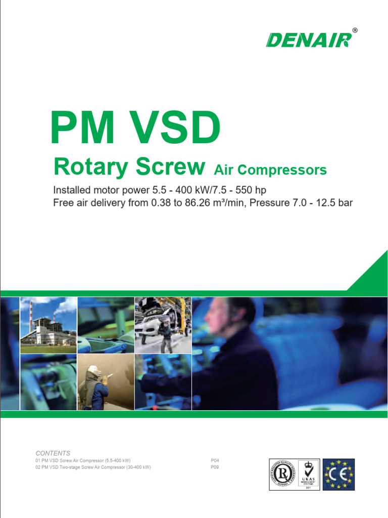 Denair PM VSD Rotary Screw Air Compressor | PDF | Electric Motor ...