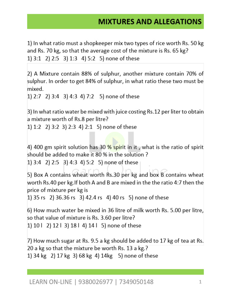 MIXTURES and ALLEGATIONS | PDF