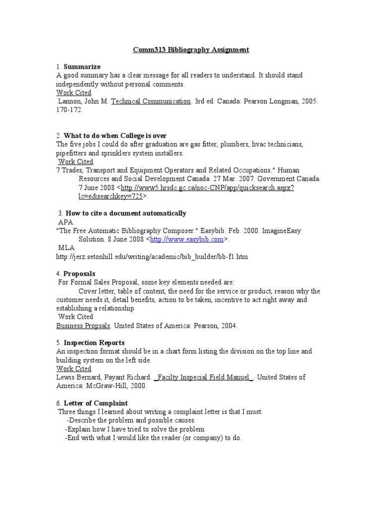 Bibliography Assignment | PDF | Communication | Business