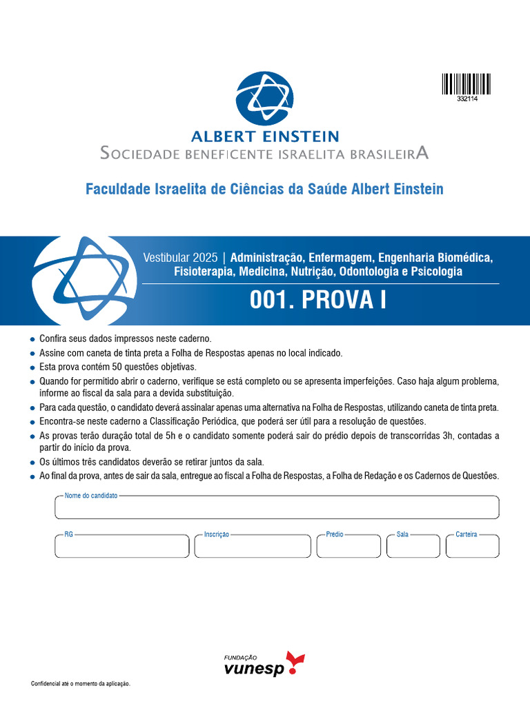 Prova Vunesp 2024 | PDF