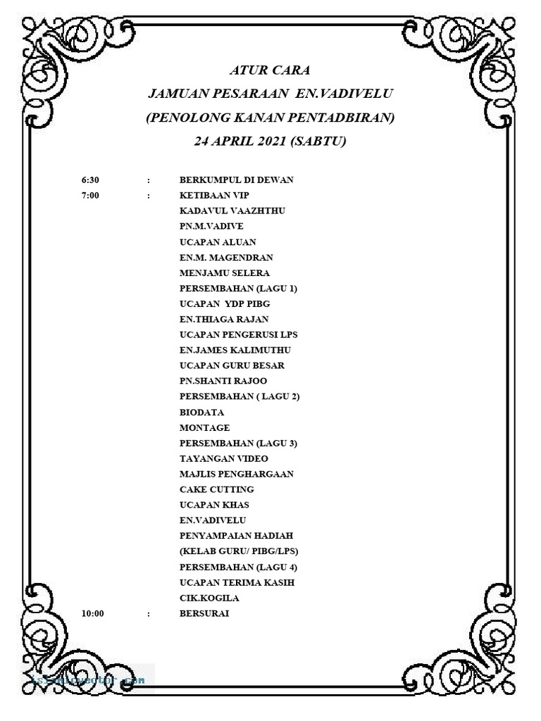 Atur Cara Program 24 April 2021 | PDF