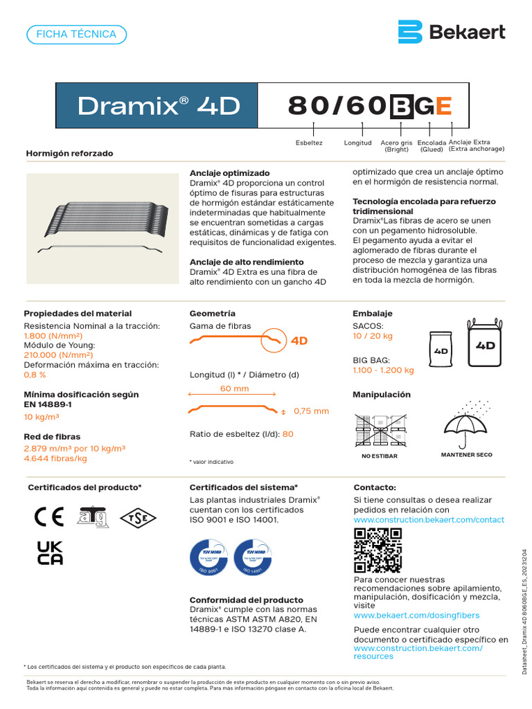 Datasheet - Dramix 4D 8060BGE - es-ES - 20231204 - 8060BGE - Dramix 4D | PDF
