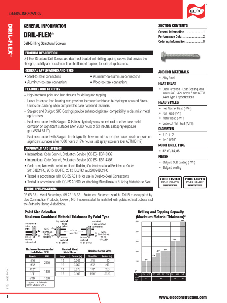 Dril Flex Product Data 2051786 | PDF
