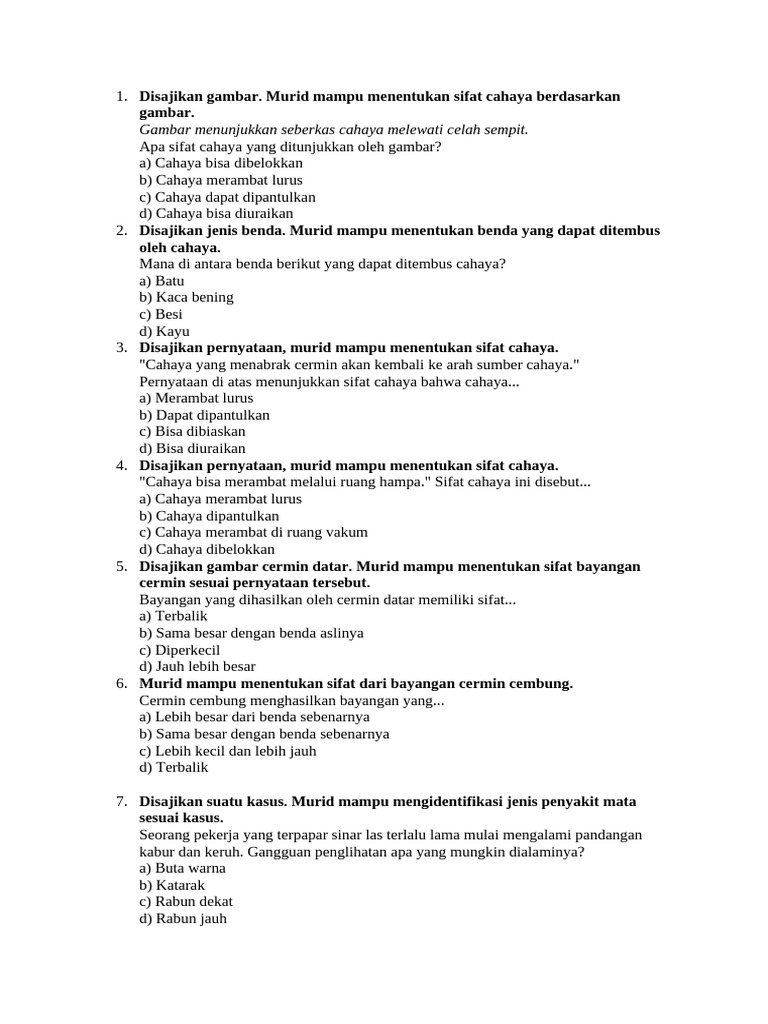 IPAS Kelas 5 Latihan Soal STS | PDF