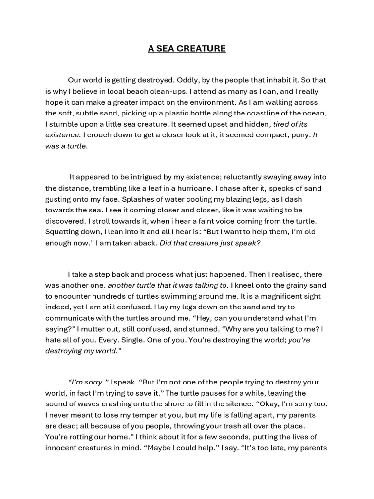 Vynn Ee - THE SEA CREATURE | PDF