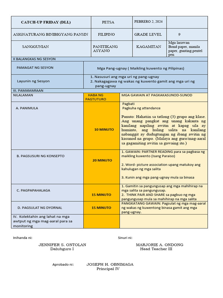 FILIPINO-9-SIBUTAD-NHS | PDF