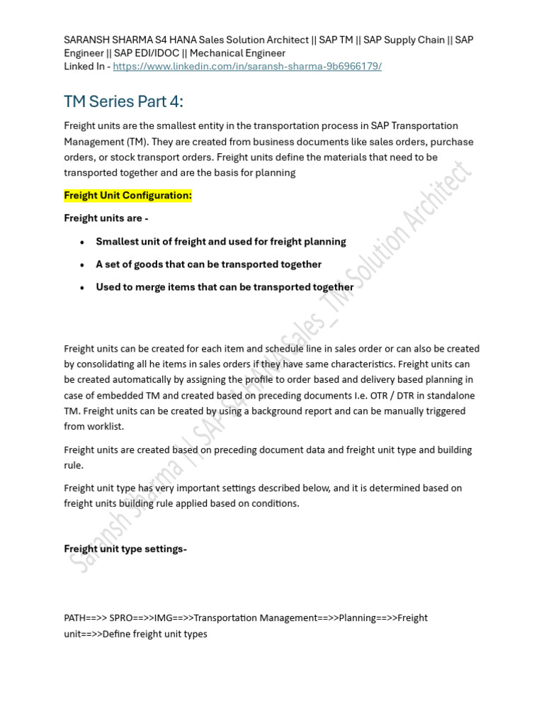 Freight Unit Configuration and FUBR 1725703658 | PDF