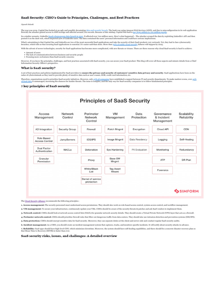 SaaS Security Guide To Principles, Challenges, and Their Best Practices ... SaaS Security Guide To Principles, Challenges, and Their Best Practices ...