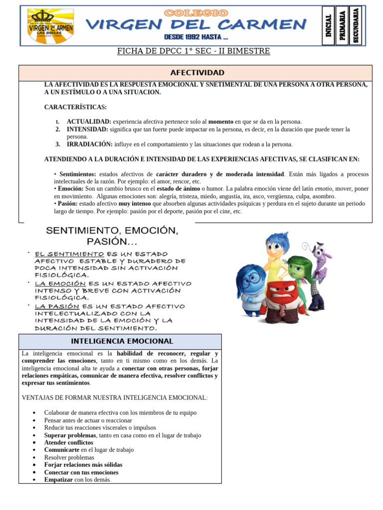 Ficha Dpcc 1 Sec | PDF