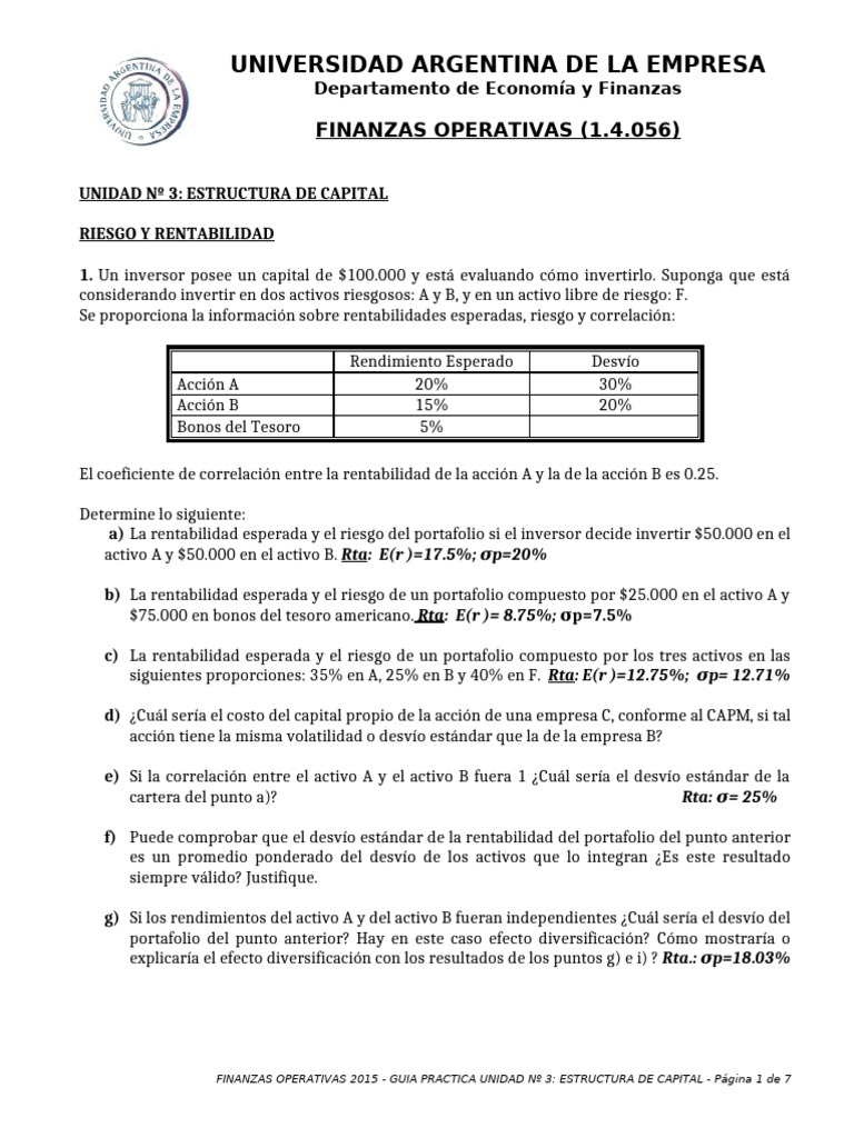 Finanzas - Operativas U3-Estructura de Capital | PDF