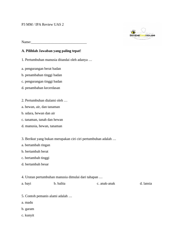 P3 - MM - Ipa - Uas 2 | PDF