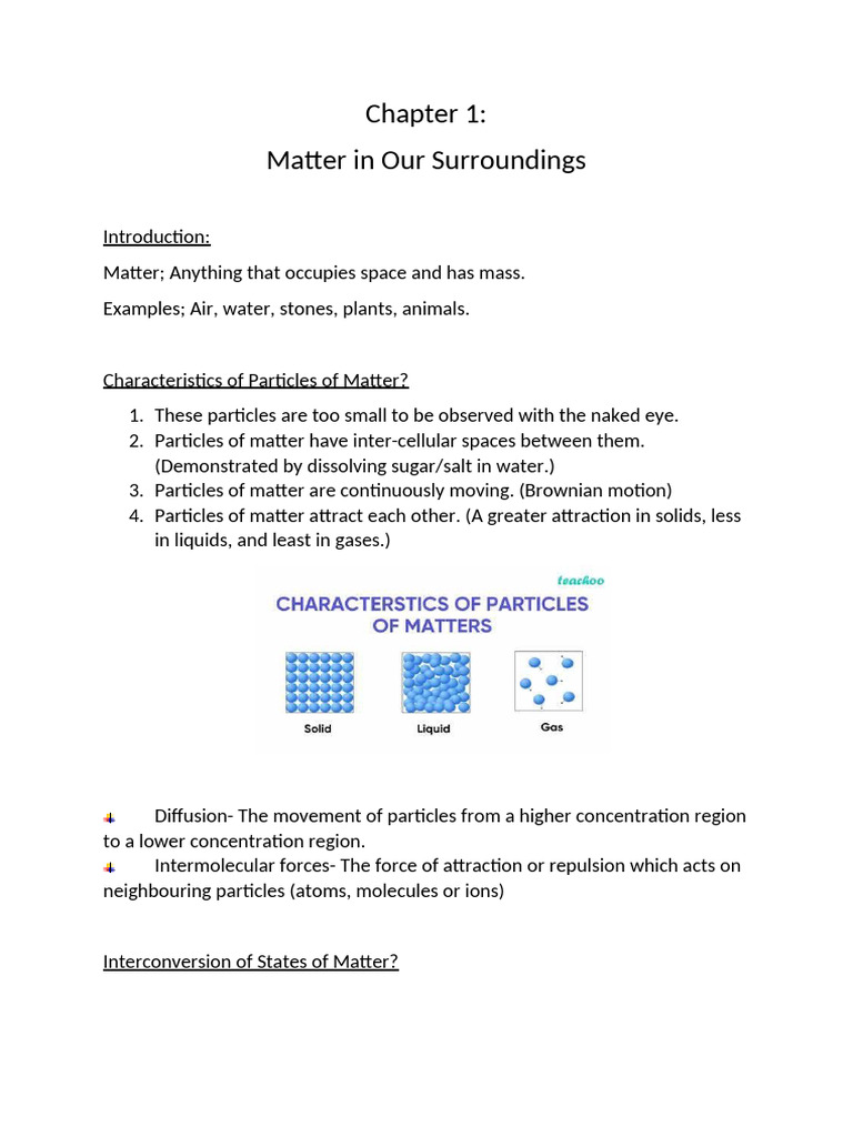 Chemistry - CH 1 - Extra Notes | PDF