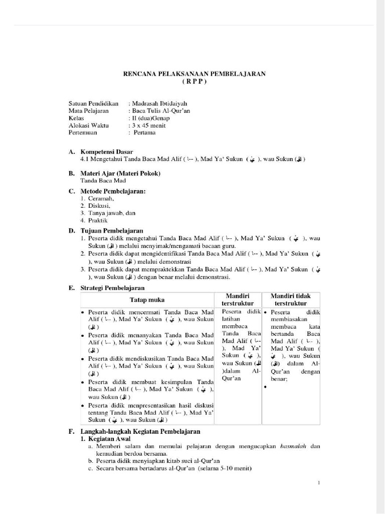 Dokumen - Tips - RPP BTQ Sdmi Kls 2 Semester Genap | PDF