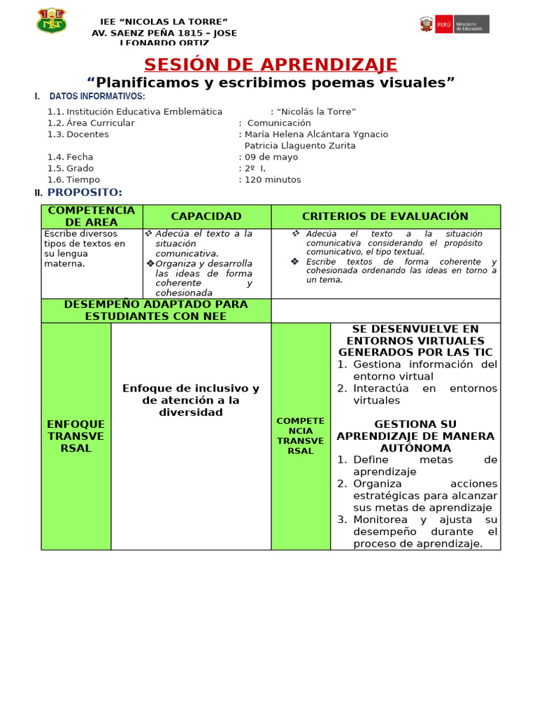 SESION 2 PLANIFICAMOS Y ESCRIBIMOS POEMAS VISUALES | PDF SESION 2 PLANIFICAMOS Y ESCRIBIMOS POEMAS VISUALES | PDF