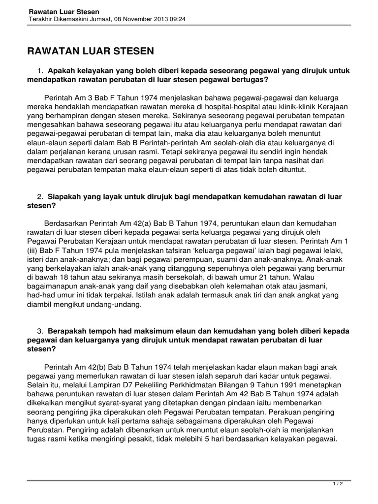 Rawatan Luar Stesen | PDF
