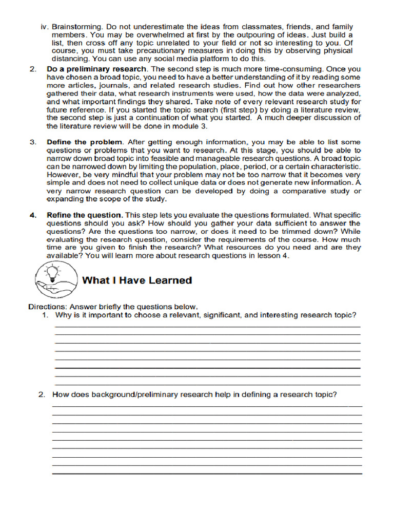 PR2-Worksheet On Research Title | PDF