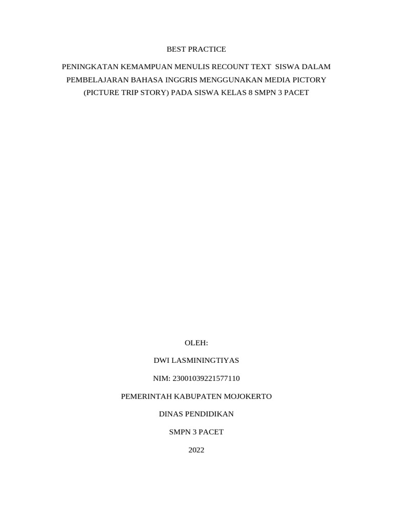 Laporan BEST PRACTICE | PDF