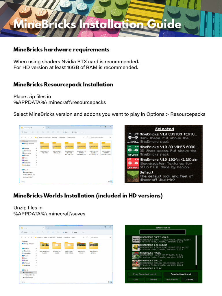 MineBricks Installation Guide | PDF